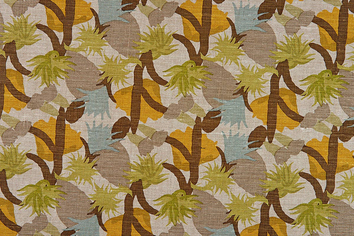 Cactus Flower Printed Fabric by Commune | Christopher Farr Cloth