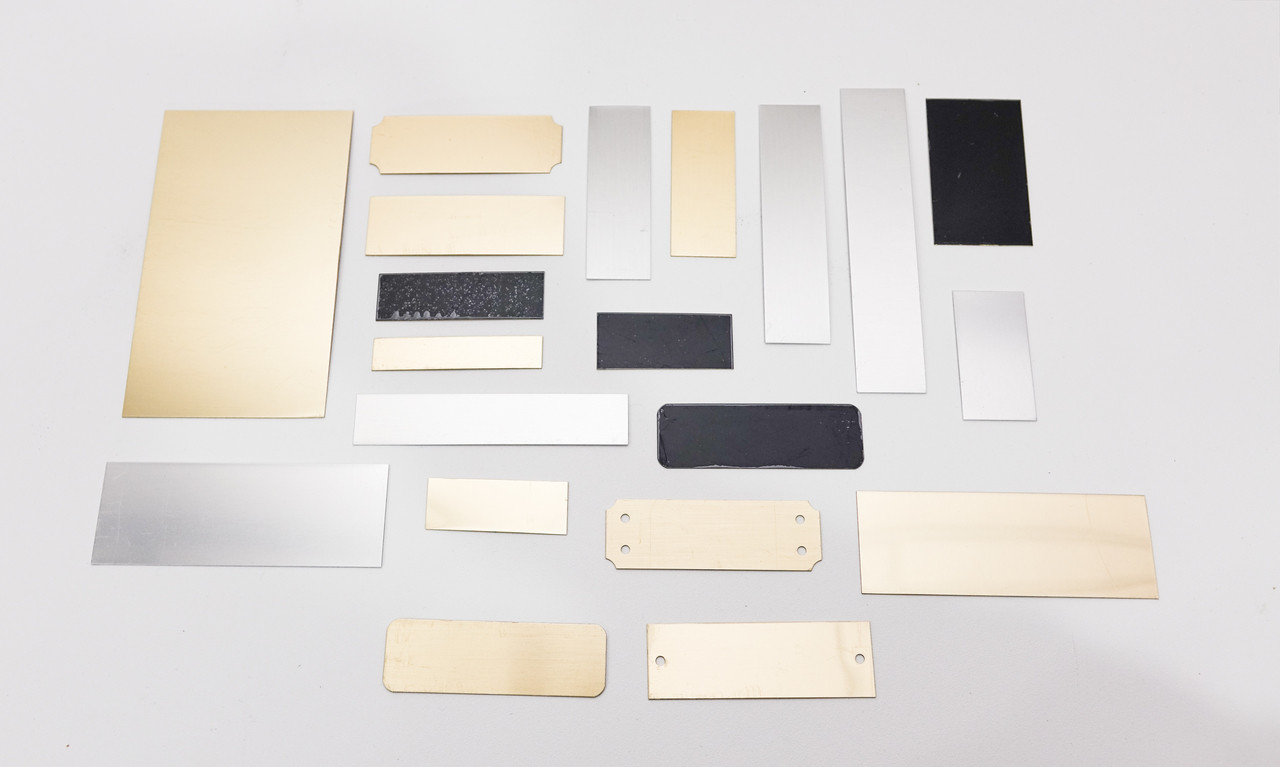 Laser Engraving Plate Assortment 18 Blank Variety, Six Types, 3 Colors