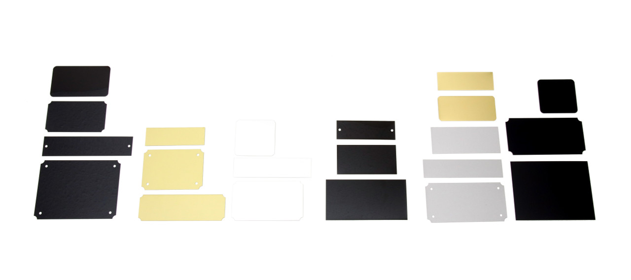 Laser Engraving Plate Assortment 18 Blank Variety, Six Types, 3 Colors