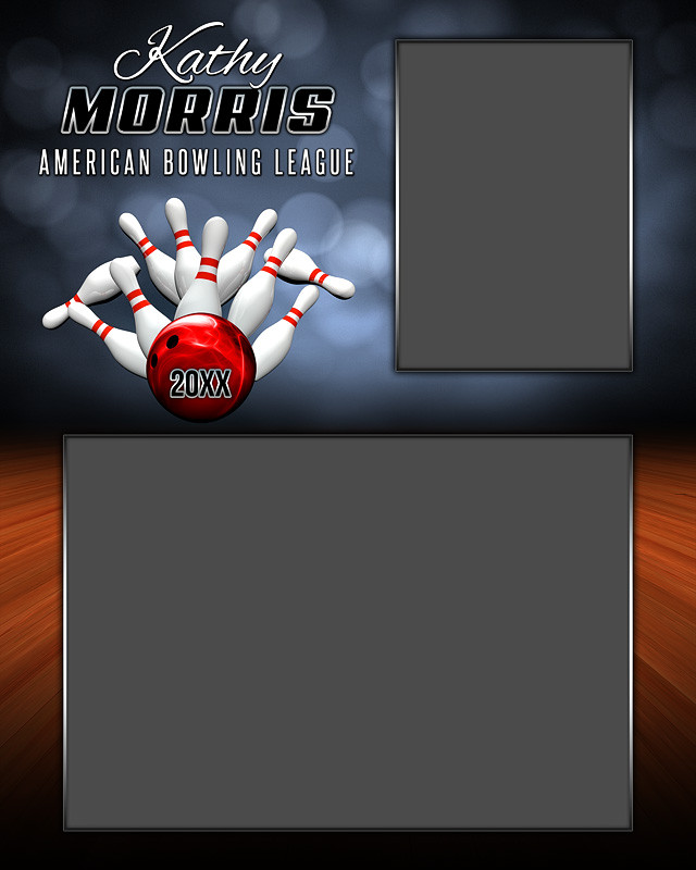 Memory Mate Photo Template - Bowling - Photoshop Sports Template