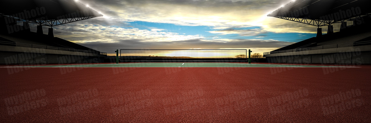 Digital Sports Background - Tennis Court - Panoramic