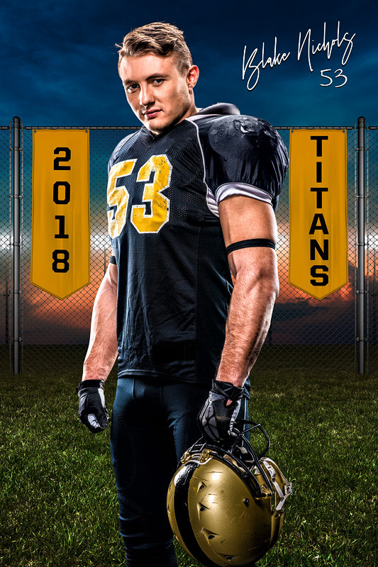 Player Banner Sports Photo Template - Field Banners - Photoshop Layered ...
