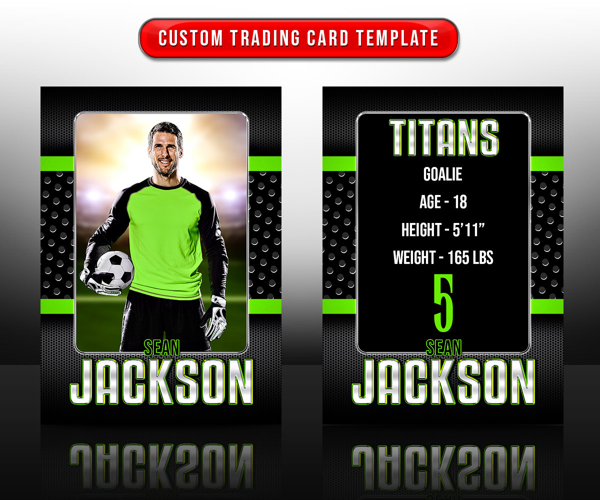 Custom Sports Trading Cards and 5x7 Template - Bold
