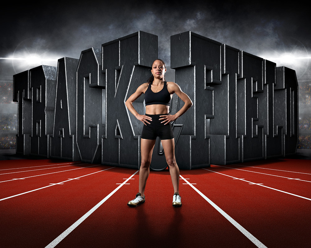 Sports Poster Photo Template For Track and Field - Custom Photoshop ...