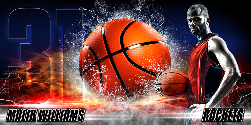 10x20 Photo Template - Splash Basketball