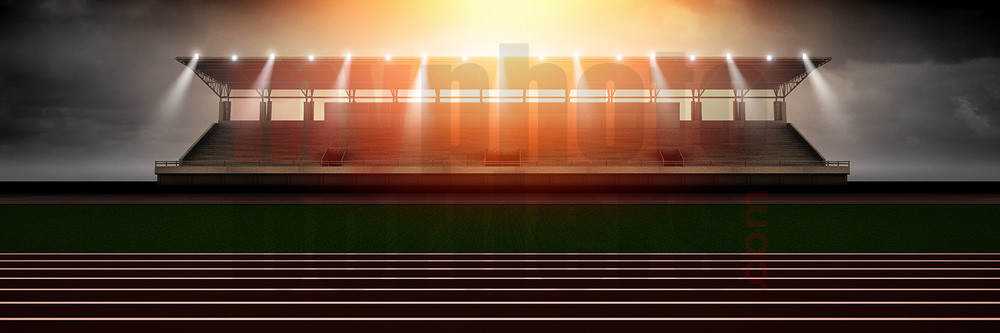 Digital Sports Background - Track Sunrise - Panoramic