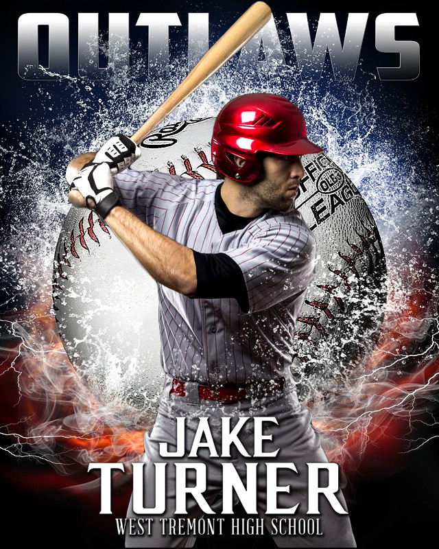 Splash Baseball Extraction Poster Photo Template