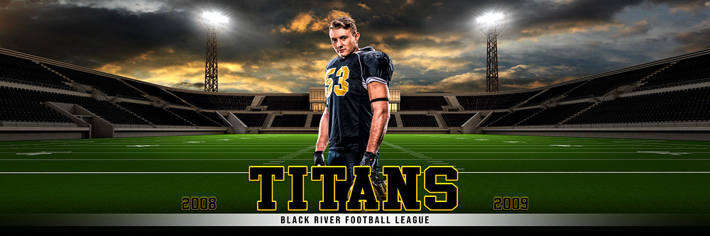 Panoramic Sports Team Banner Photo Template - Home Field - Football ...