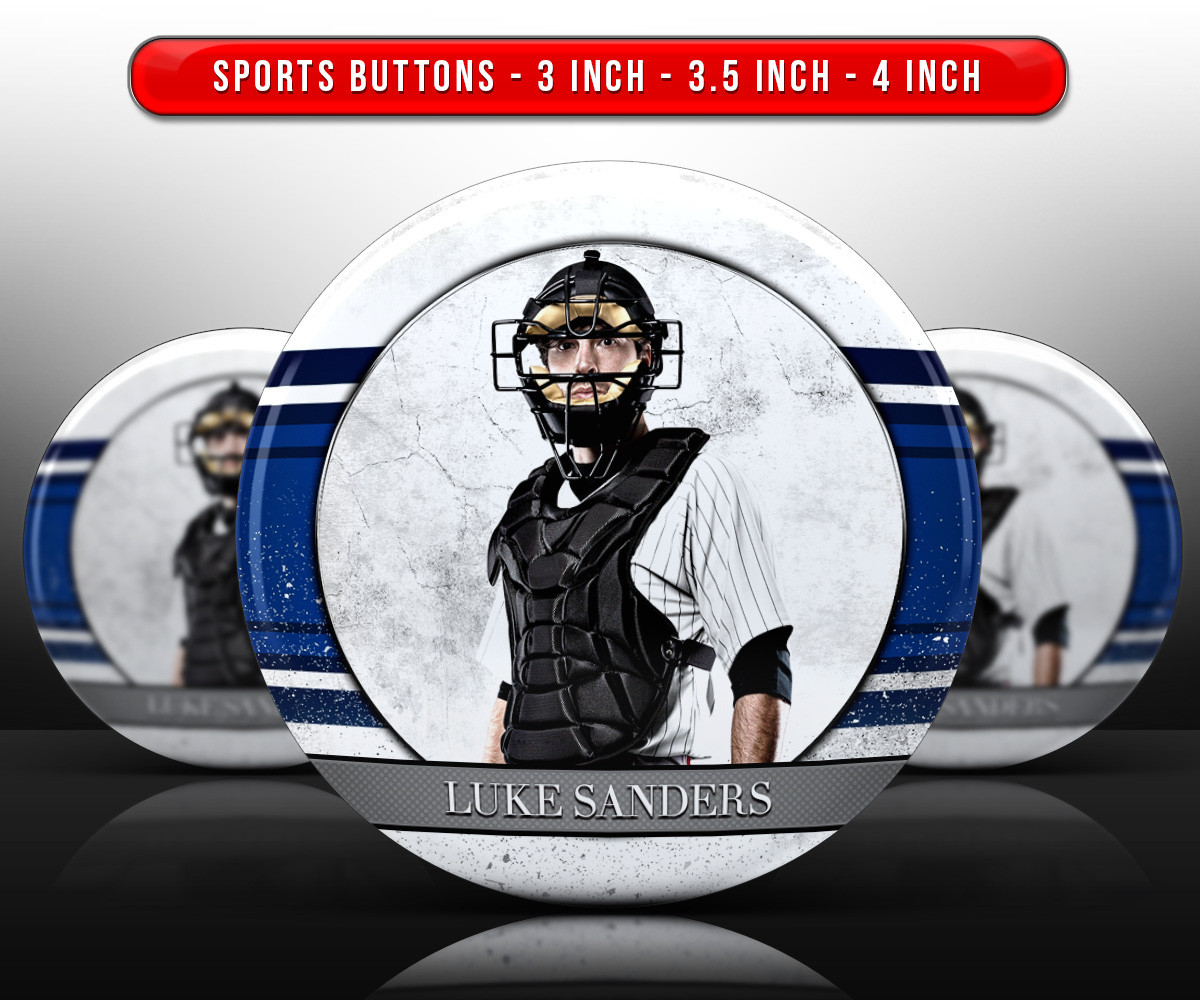 Custom Sports Photo Buttons - Grunge Sport