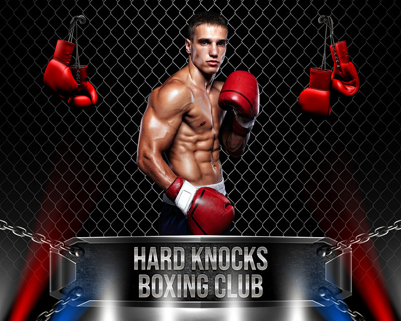 Sports Poster Photo Template For Boxing - Custom Photoshop Layered ...