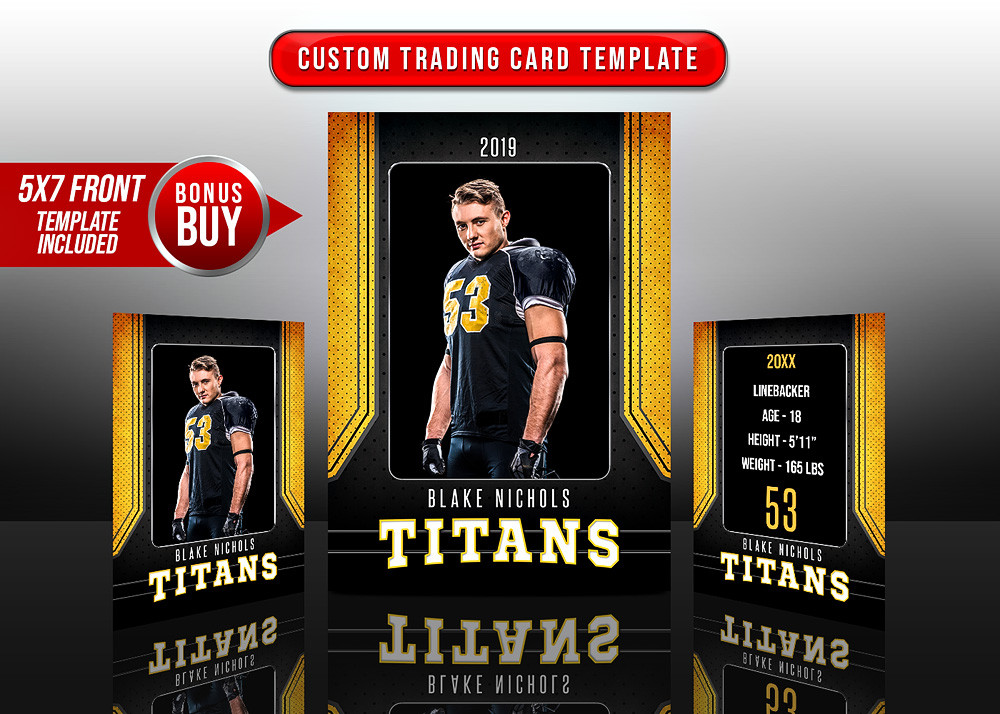 Multi-Sport Custom Trading Cards and 5x7 Template - Connect