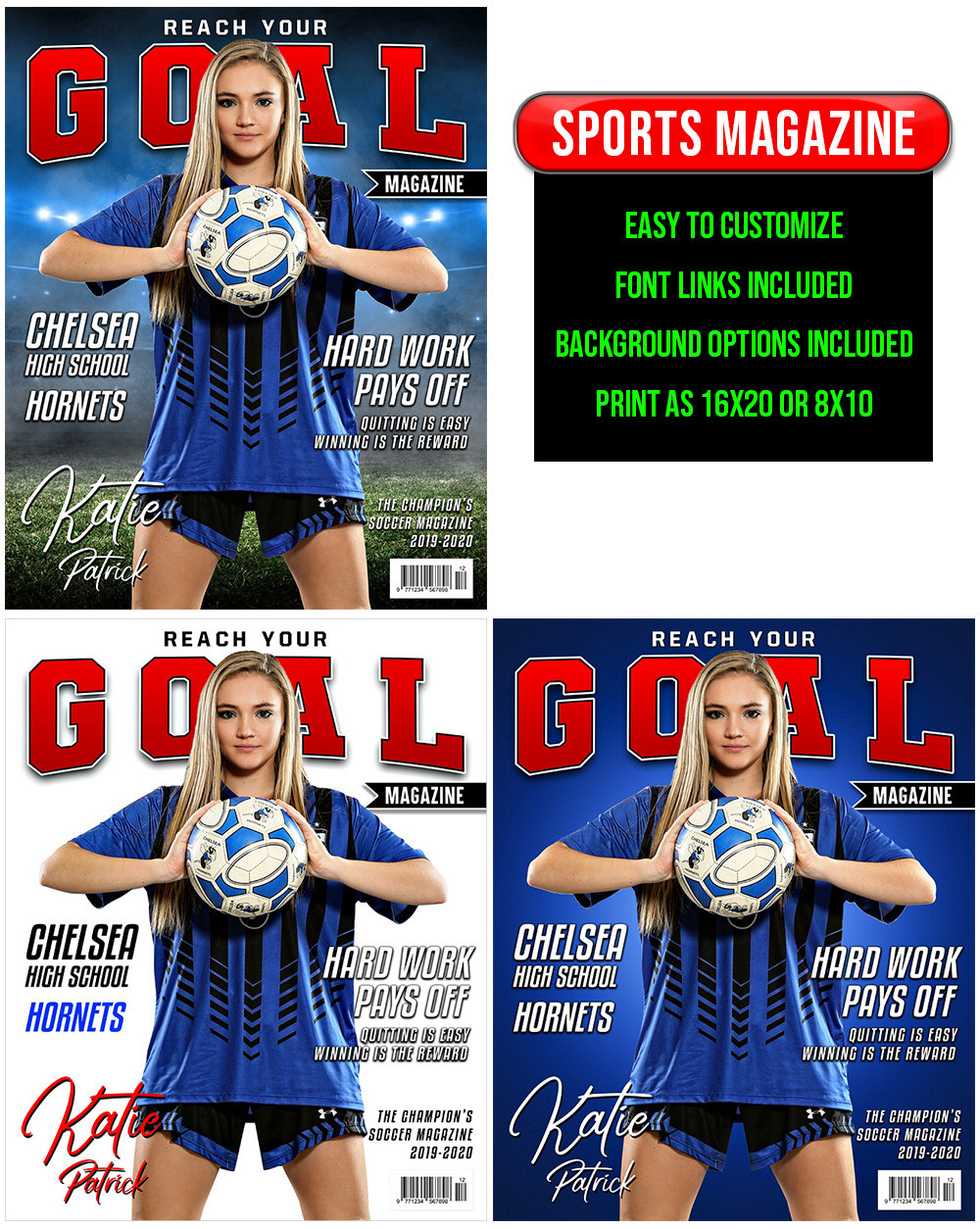 Free 8x10 Baseball Magazine Sports Photo Template