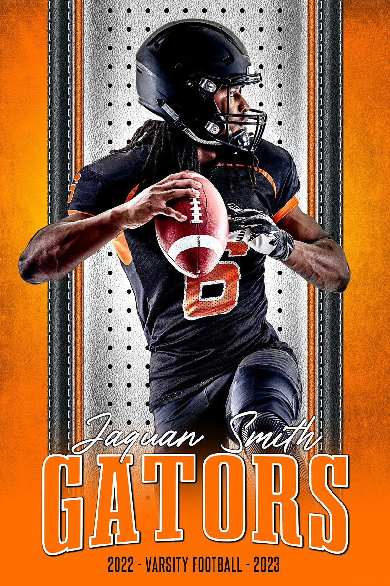 Multi-Sport Photo Template - Leather Seams - Photoshop Layered Sports ...