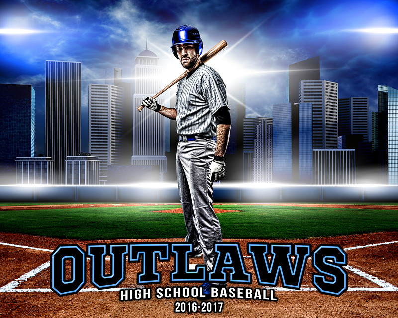 Sports Poster Photo Template For Baseball, Softball And Teeball - Home Run