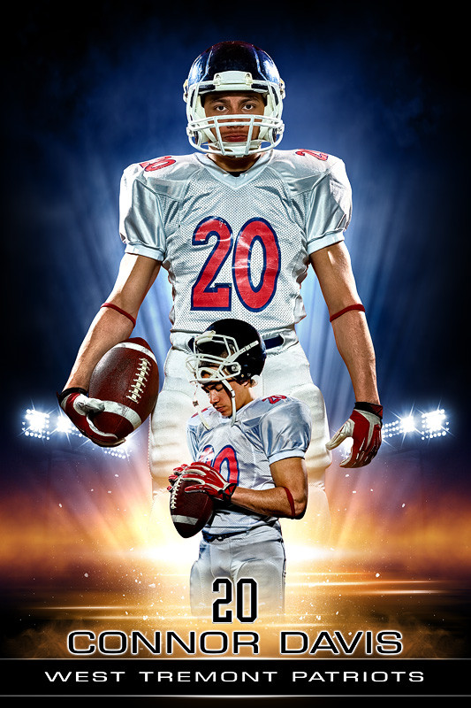 Player Banner Sports Photo Template - Light Burst