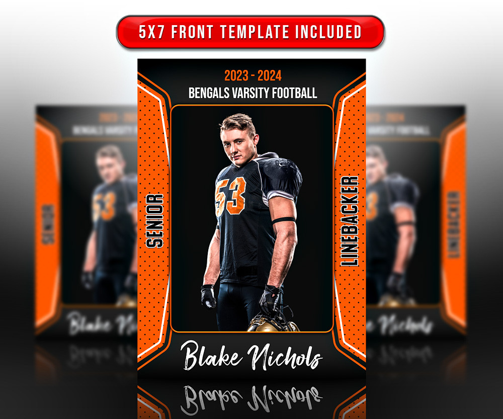 Multi-Sport Custom Trading Cards and 5x7 Template - Edge