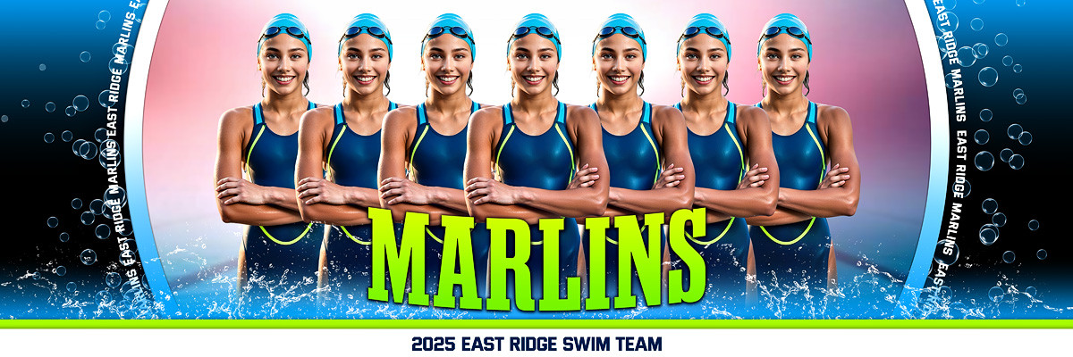 Panoramic Sports Team Banner Photo Template - Swim Around - Custom ...