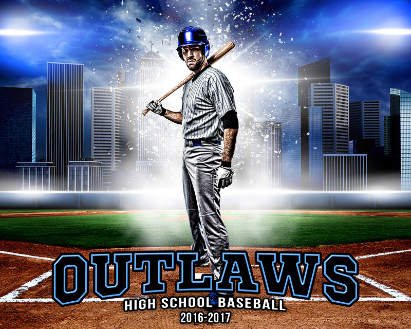 Sports Poster Photo Template For Baseball, Softball And Teeball - Home Run