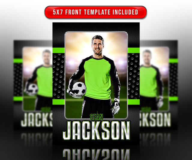Custom Sports Trading Cards and 5x7 Template - Bold