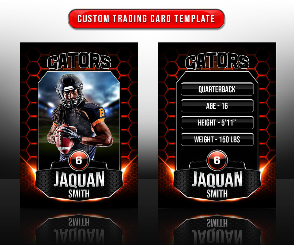 Custom Sports Trading Cards and 5x7 Template - Illumination