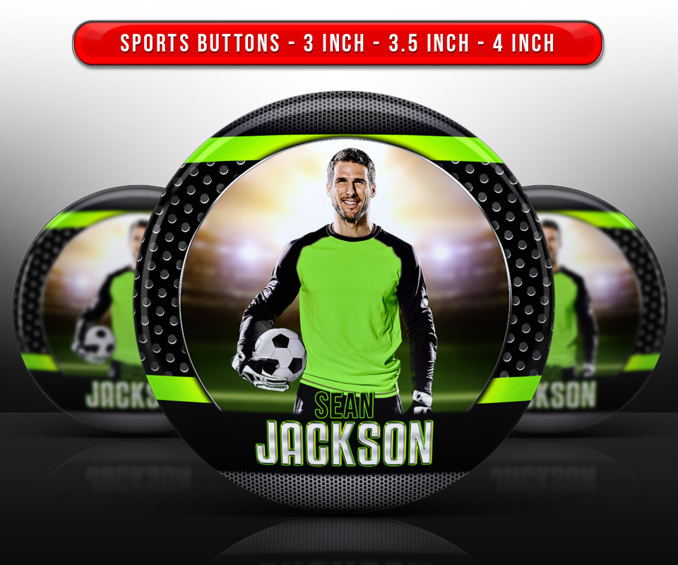 Custom Sports Photo Buttons - Bold