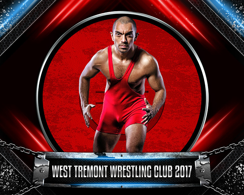 Sports Poster Photo Template For Wrestling - Chained Metal