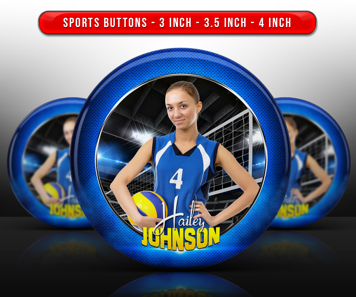 Custom Sports Photo Buttons - Standout