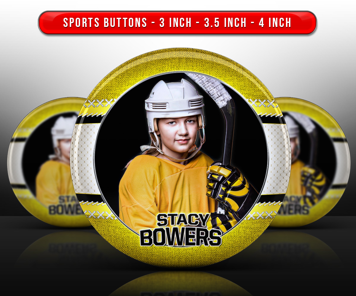 Custom Sports Photo Buttons - Stitched
