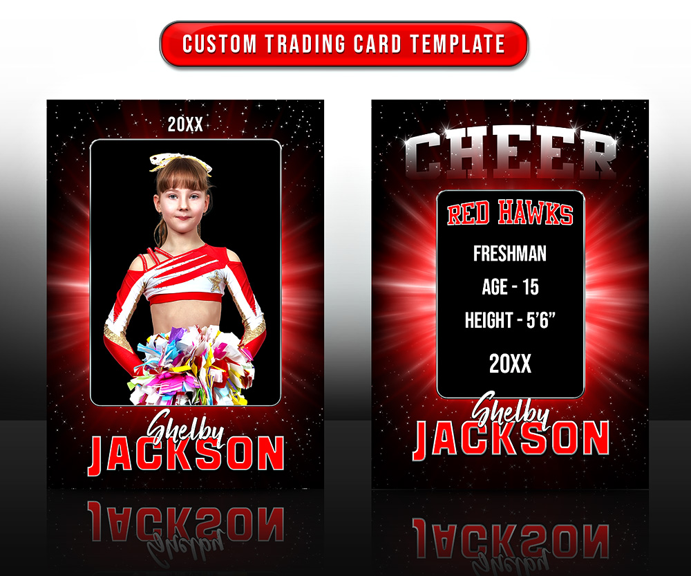 Cheerleading and Dance Custom Sports Trading Cards and 5x7 Template ...