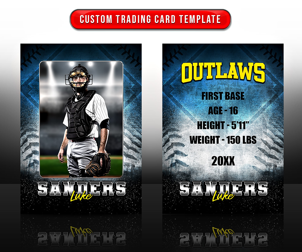 Baseball and Softball Custom Sports Trading Cards and 5x7 Template ...