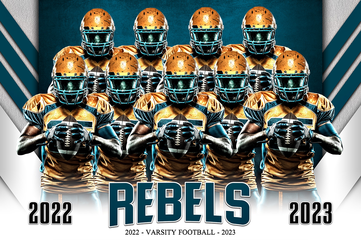 Multi-Sport Photo Template - Slanted Edges - Photoshop Layered Sports ...