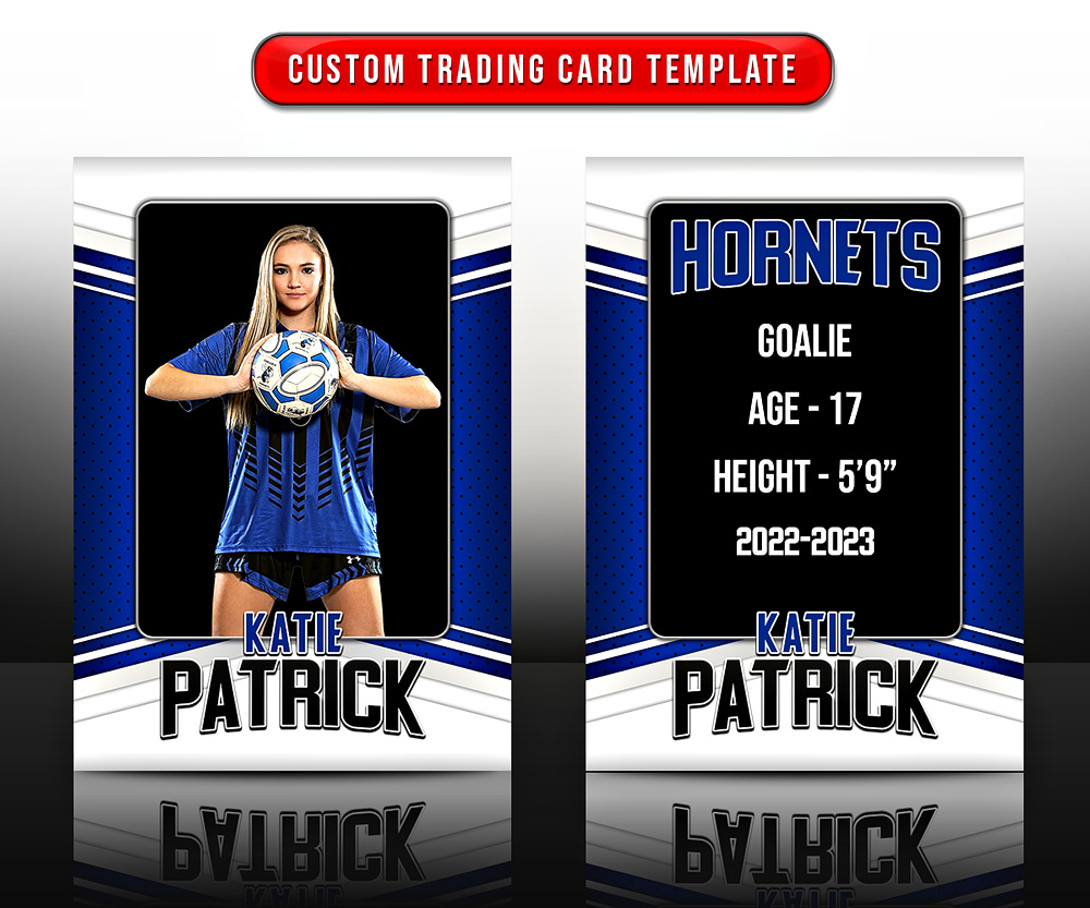 Multi-Sport Custom Trading Cards and 5x7 Template - Centered