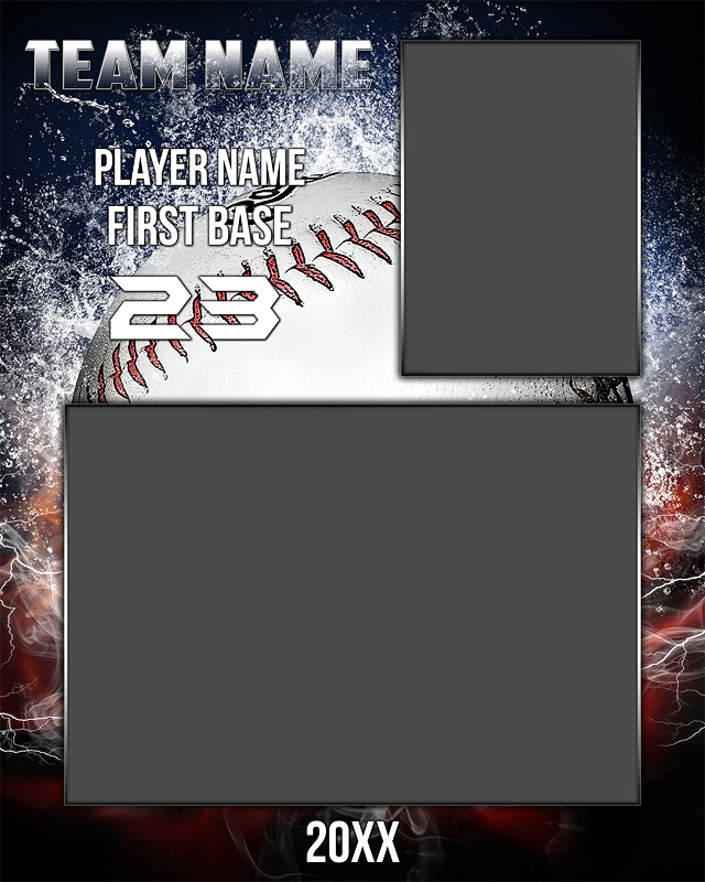 Baseball Memory Mate Photo Template - Splash Series