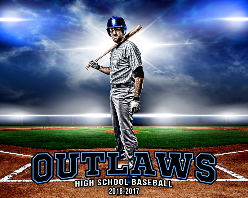 Sports Poster Photo Template For Baseball, Softball And Teeball - Home Run