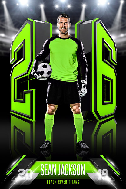 Player Banner Sports Photo Template - 3D Numbers - Photoshop Layered ...