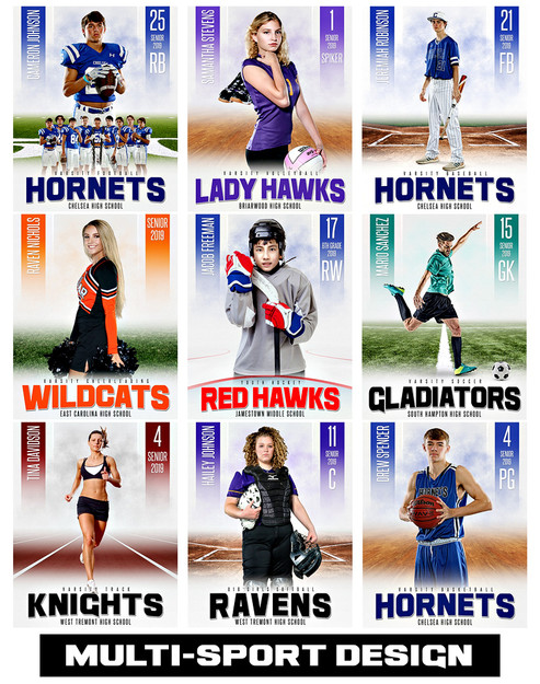 16x20 Multi-Sport Photoshop Layered Photo Template - Sport Fade ...