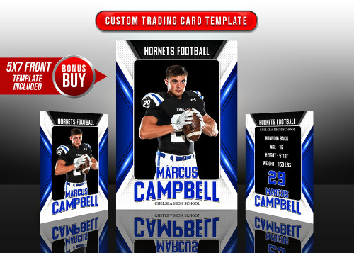 Multi-Sport Custom Trading Cards and 5x7 Template - Triad