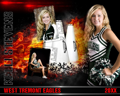Cheerleading Photo Collage - On Fire