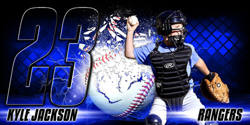 10x20 Photo Template For Softball - Shattered Baseball