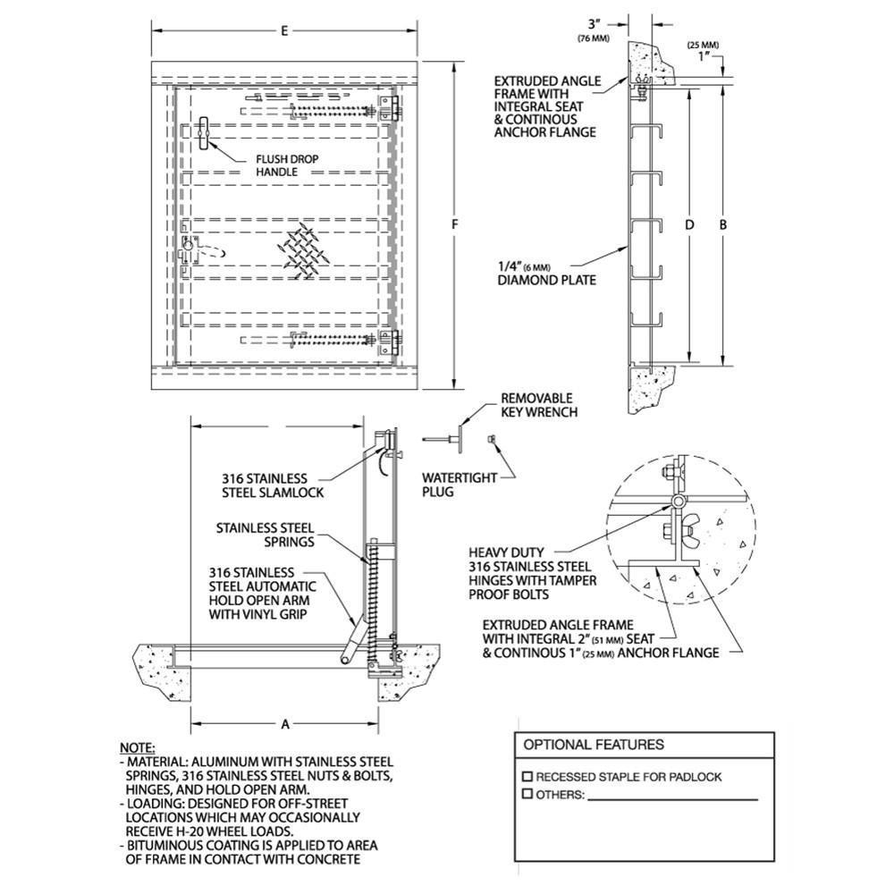Floor Door H20 Loading 30"x30": Convenient Access Solution