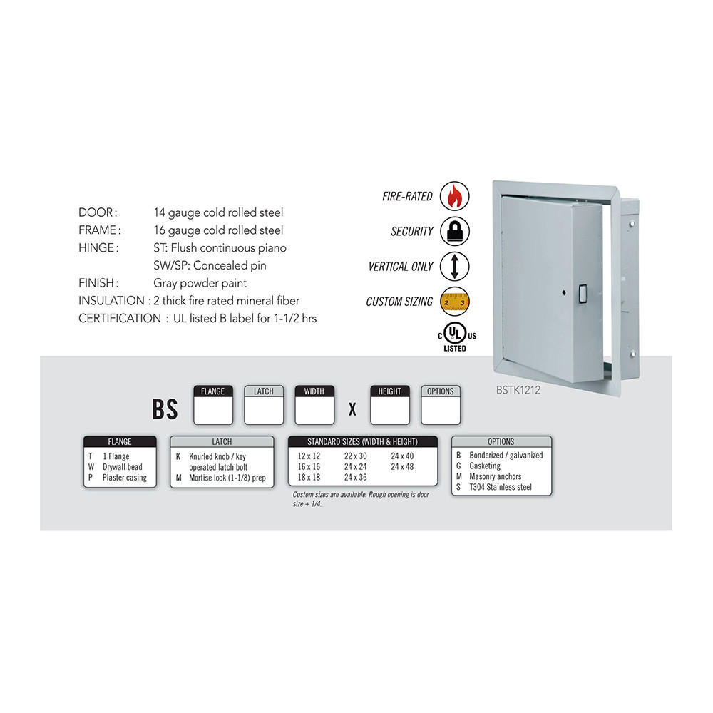 Top Security Access Door Exposed Flange 24"x36": Security