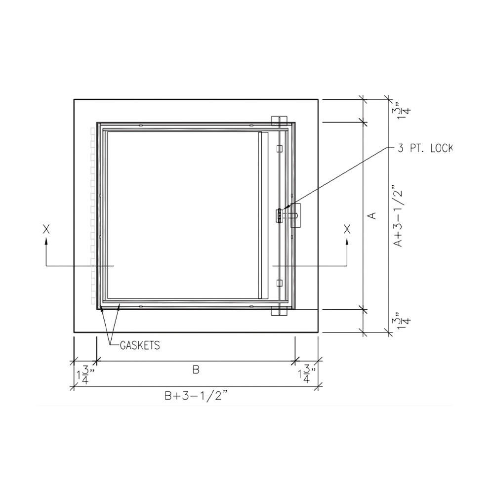 Exterior Access Door w/ T Handle 24"x48": Enhanced Security