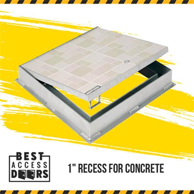 Hinged Floor Hatch Recessed 1" for - Ceramic Tile 42"x42"