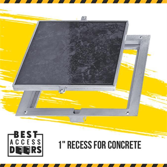 Removable Floor Hatch Recessed 1" for Concrete 12" x 12"