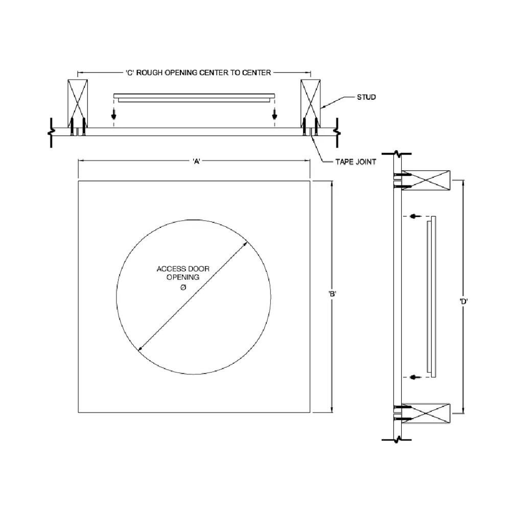 Pop-Out Round Gypsum Access Panel 24": Safe Access Solution