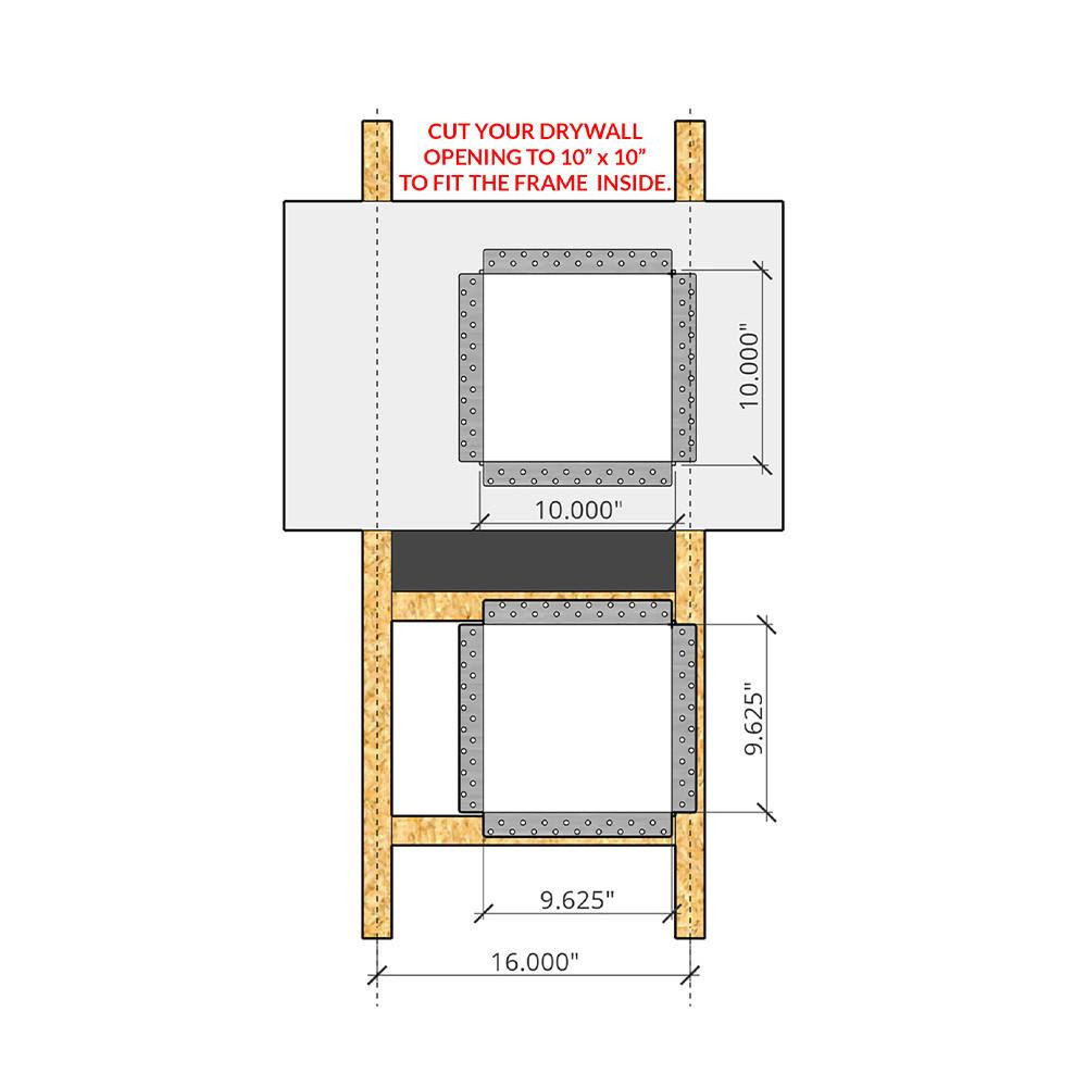 Invisagrille Flush Removable Access Panel Cover 10" x 10"