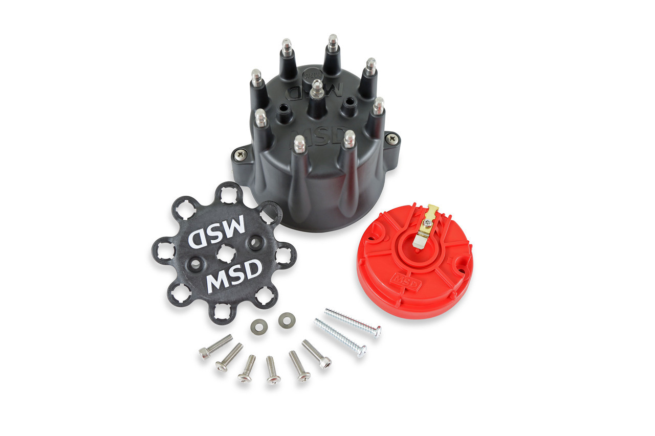 84336 MSD Black Chevy V8 HEI Distributor Cap and Rotor - 1320MOTORSPORTS