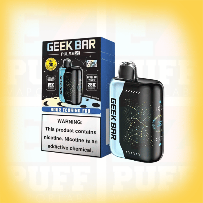 Sour FCUKING FAB Geek Bar Pulse X | 25K puff Disposable Vape | EZPUFF