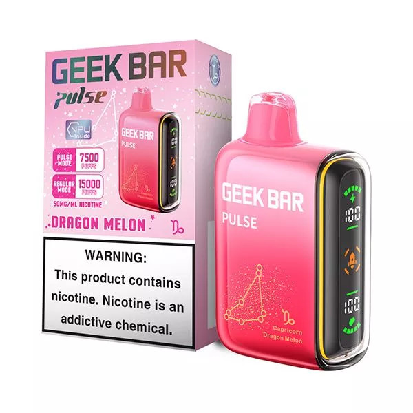 BULK Dragon Melon | Box of 5 Geek Bar Pulse Vapes | EZPUFF