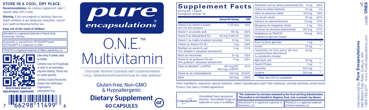 O.N.E. Multivitamin 60 capsules - NHIM